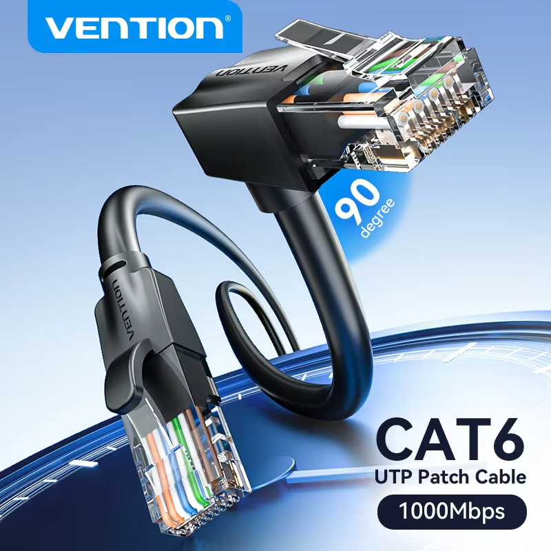 Vention 以太網電纜 Cat6 UTP 90 度 Downard 直角跳線,適用於筆記本電腦路由器電視盒打印機 U | 蝦皮購物