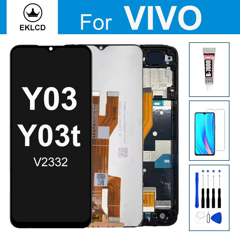 LCD 適用於 VIVO Y03 Y03t V2332 顯示屏觸摸屏數字化儀組件,帶框架更換零件 | 蝦皮購物