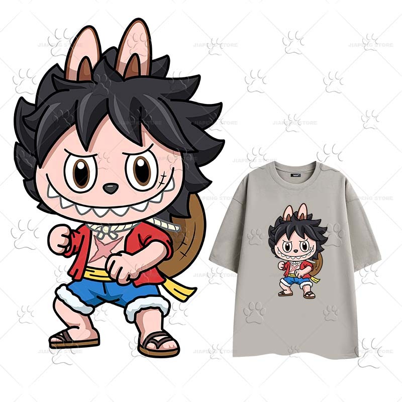 Labubu Iron on Patches 衣服猴子 D Luffy IShowSpeed 同款熱轉印乙烯基貼紙 | 蝦皮購物