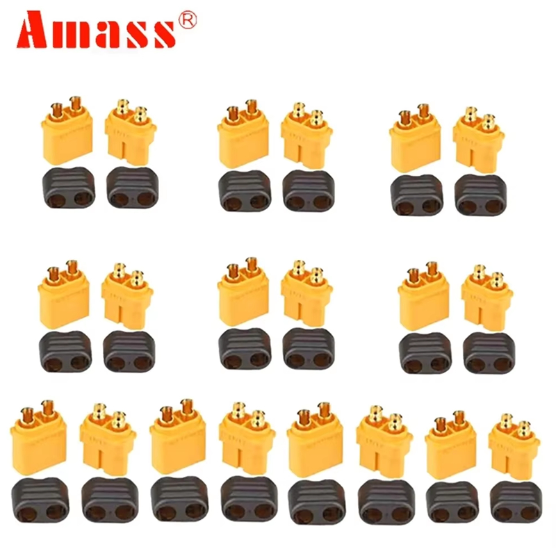 20 x Amass XT60 XT60H 插頭連接器電源插頭,帶護套外殼 10 公 10 母(10 對) | 蝦皮購物