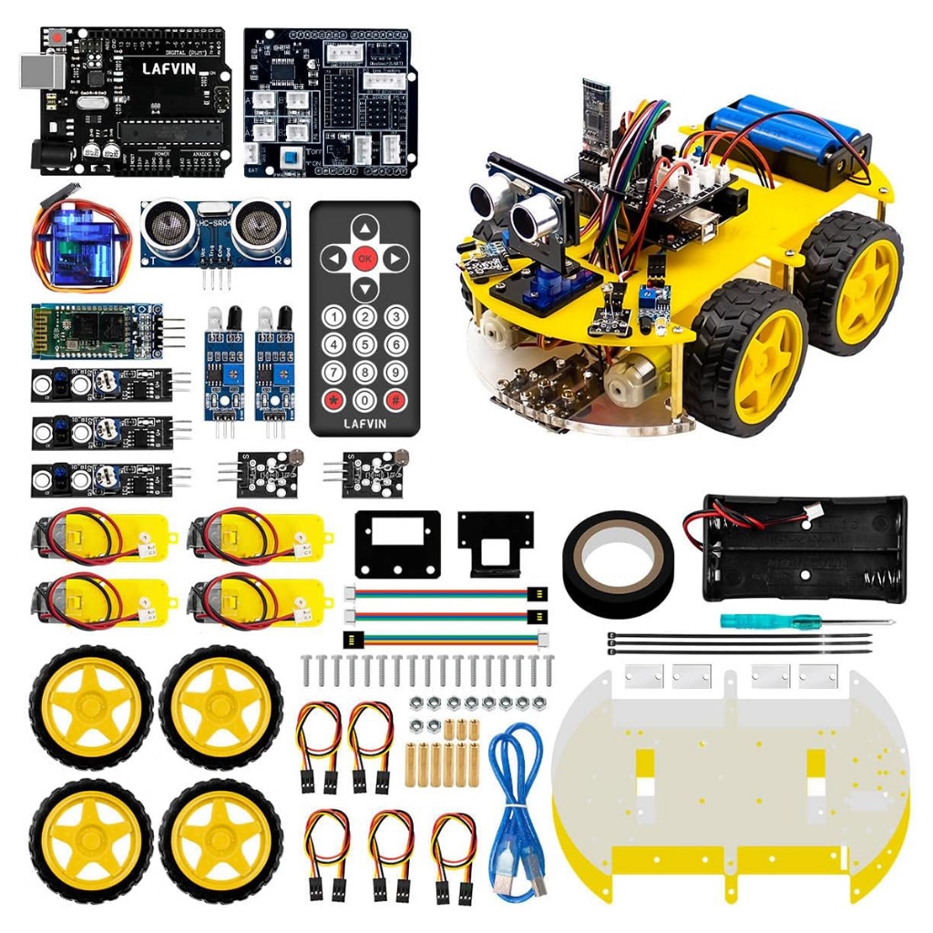 LAFVIN Arduino UNO R3智能機器人車載套件 帶線路跟踪完整教程 | 蝦皮購物
