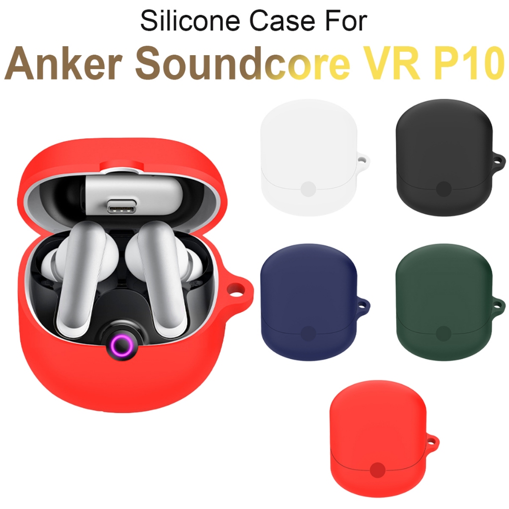 適用於 Anker Soundcore VR P10 無線耳機軟矽膠套防摔防震保護套帶掛鉤 | 蝦皮購物