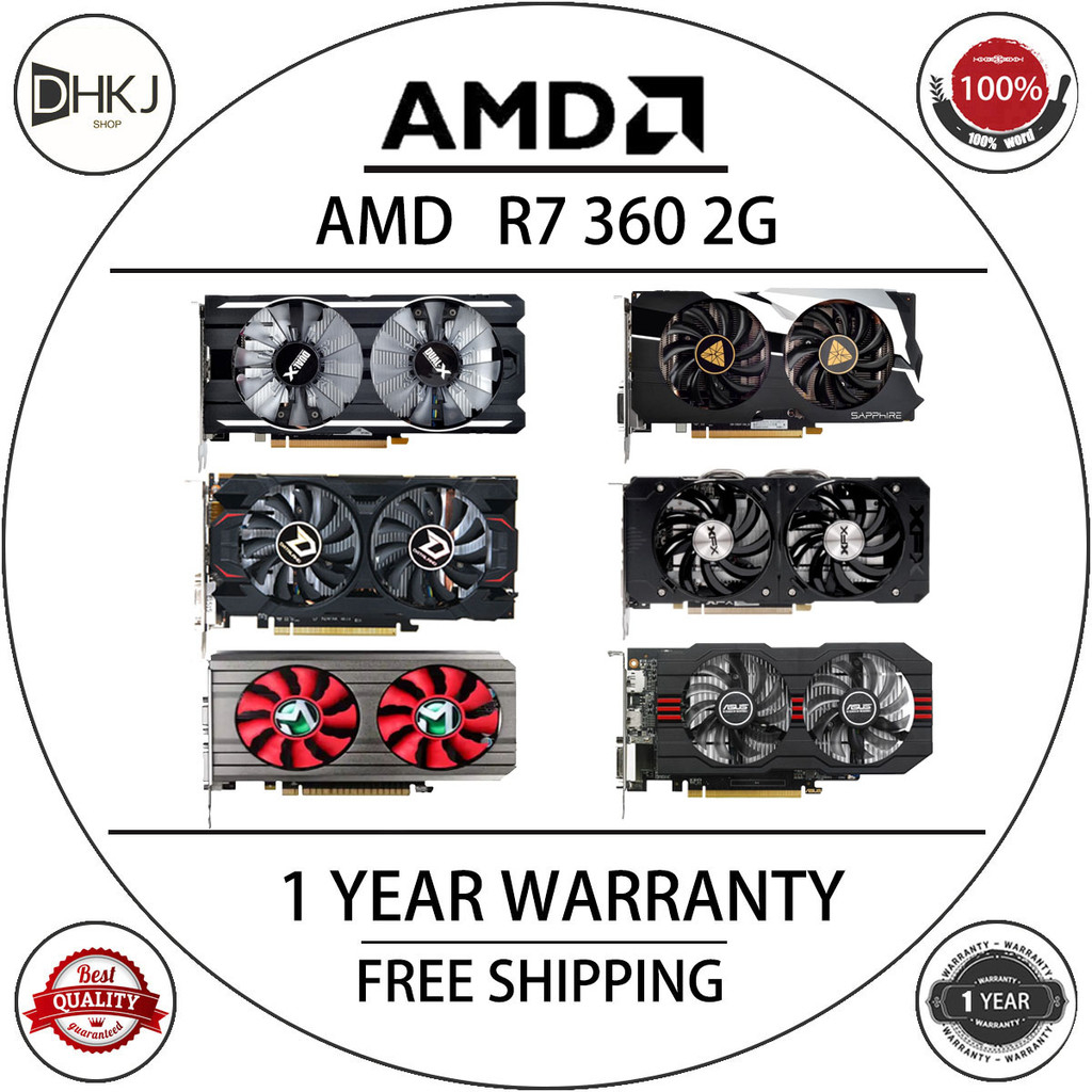 二手 AMD R7 360 2GB(隨機品牌發貨)顯卡 GPU AMD 視頻屏幕卡台式電腦電腦遊戲地圖顯卡 VGA HD | 蝦皮購物