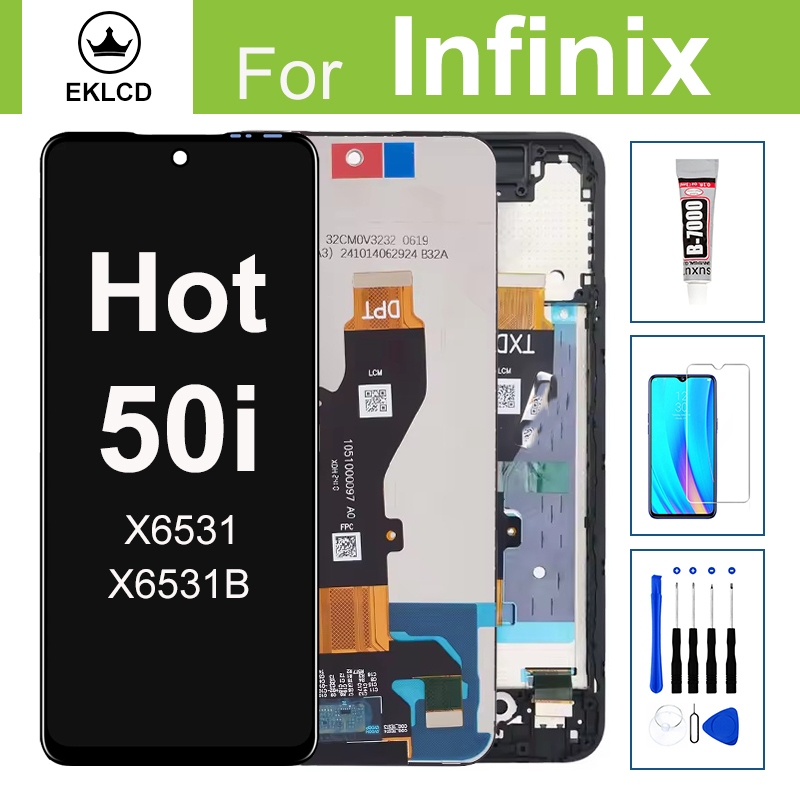Infinix Hot 50i 60i 4G X6531 X6531B X6728 X6728B 觸摸屏數字化儀組件帶框 | 蝦皮購物