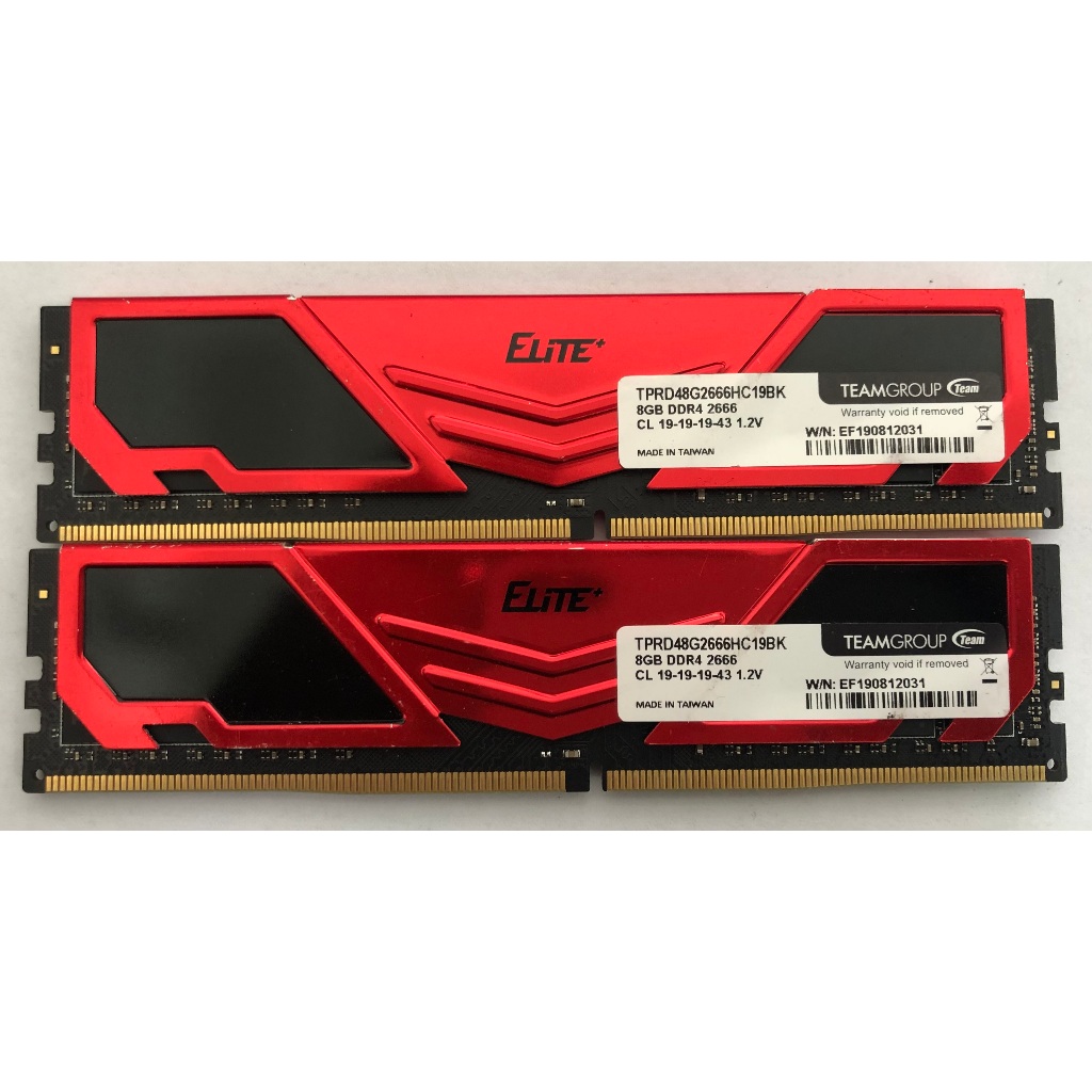 TEAM ELITE GAMING RAM 16GB 套件 (2x8GB) DDR4 2666mhz CL19 1.2V | 蝦皮購物