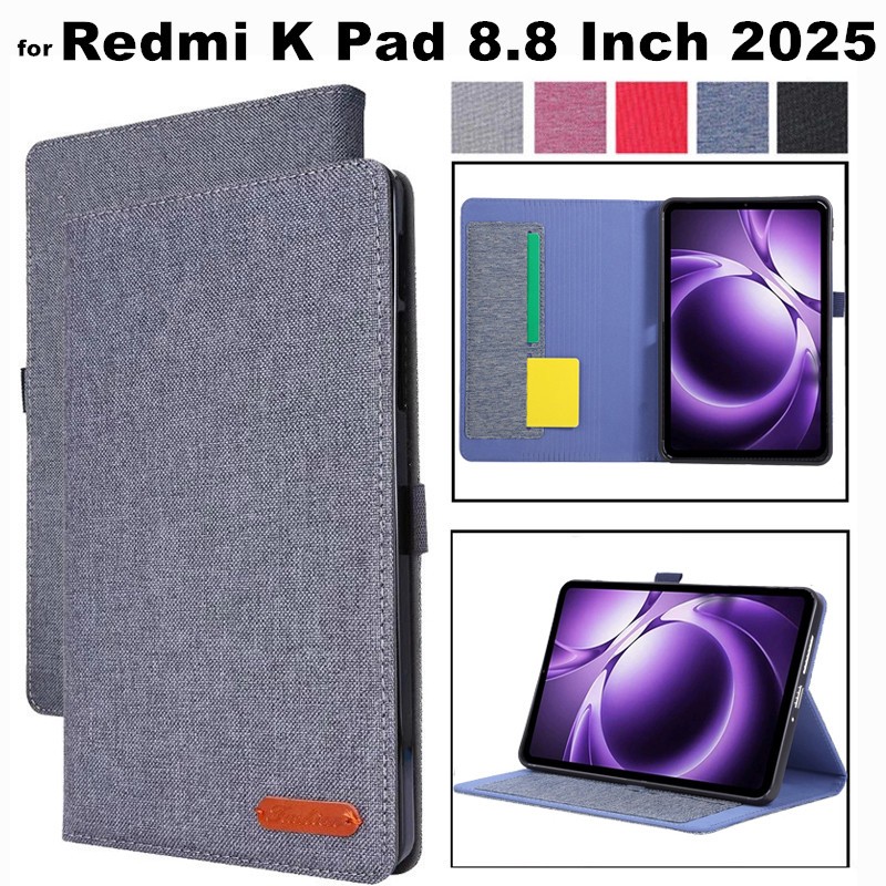 XIAOMI 適用於小米 Redmi K Pad KPad 8.8 英寸 2025 保護套牛仔圖案 PU 皮套帶支架翻蓋 | 蝦皮購物