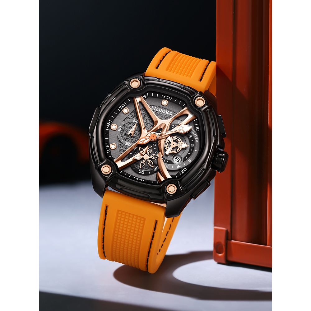 LiluokeWatches X-Frame Skeleton Chronograph Watch – 工業六角螺絲口音 | 蝦皮購物