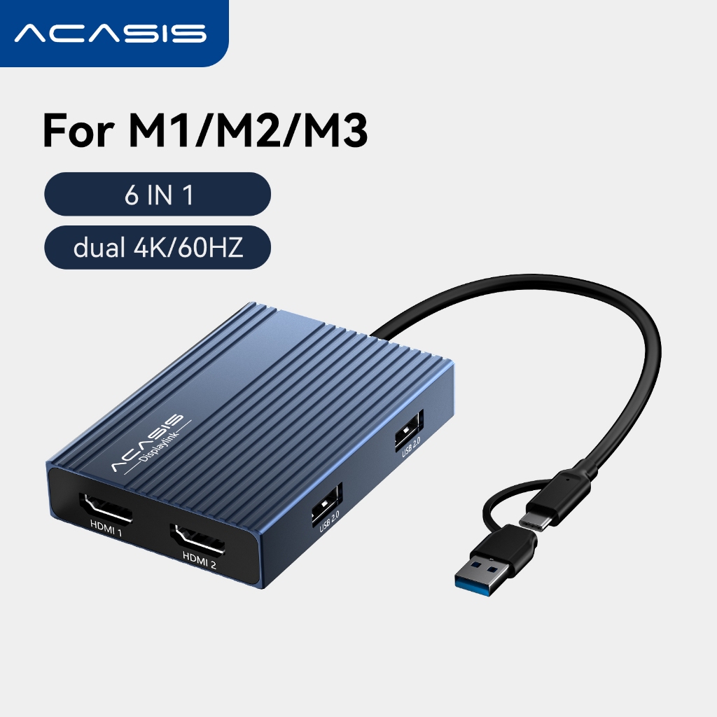 Acasis Displaylink 對接加長鏡像模式三屏顯示兼容Windows Macbook M1/M2/M3系統t | 蝦皮購物