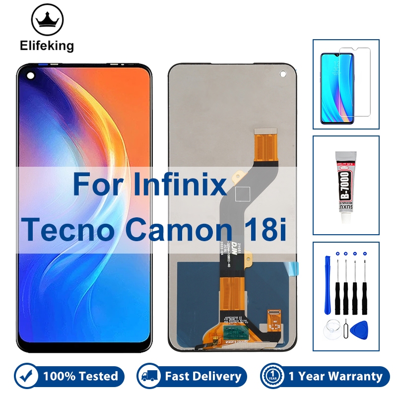 6.6"LCD 適用於 Infinix Tecno Camon 18i CG6 LCD 顯示屏觸摸屏數字化儀組件更換無死 | 蝦皮購物