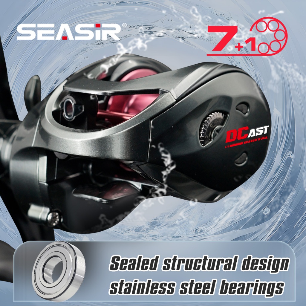 SEASIR Brand DCAST DC Baitcasting 釣魚線輪數字控制長鑄碳墊圈黃銅齒輪 7.3:1 7+ | 蝦皮購物