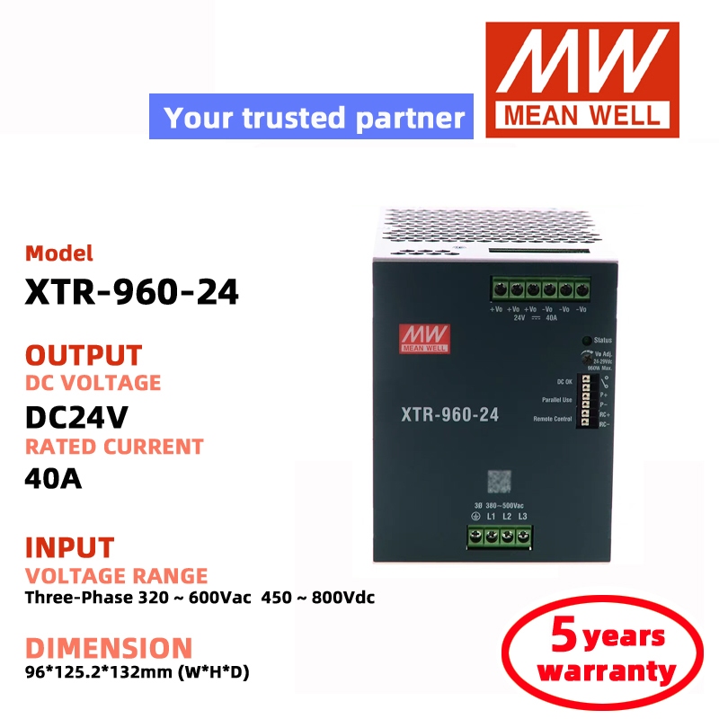 MEAN WELL XTR-960-24 XTR-960-48 XTR-960-36 3相320~600VAC開關電源明 | 蝦皮購物