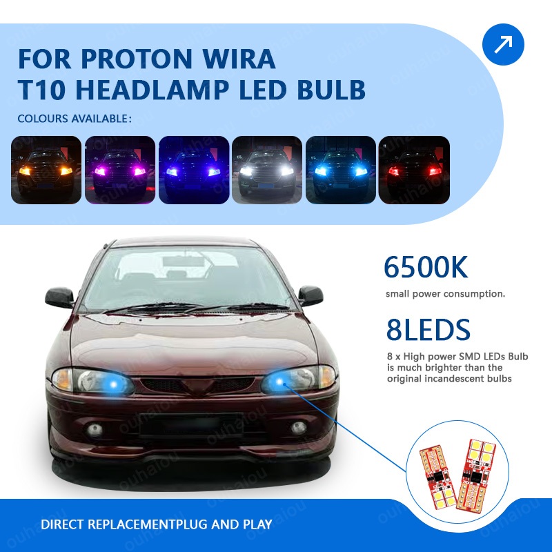1 件 PROTON WIRA LAGI BEST T10 LED 燈泡小頭燈 Mentol Lampu Kecil S | 蝦皮購物