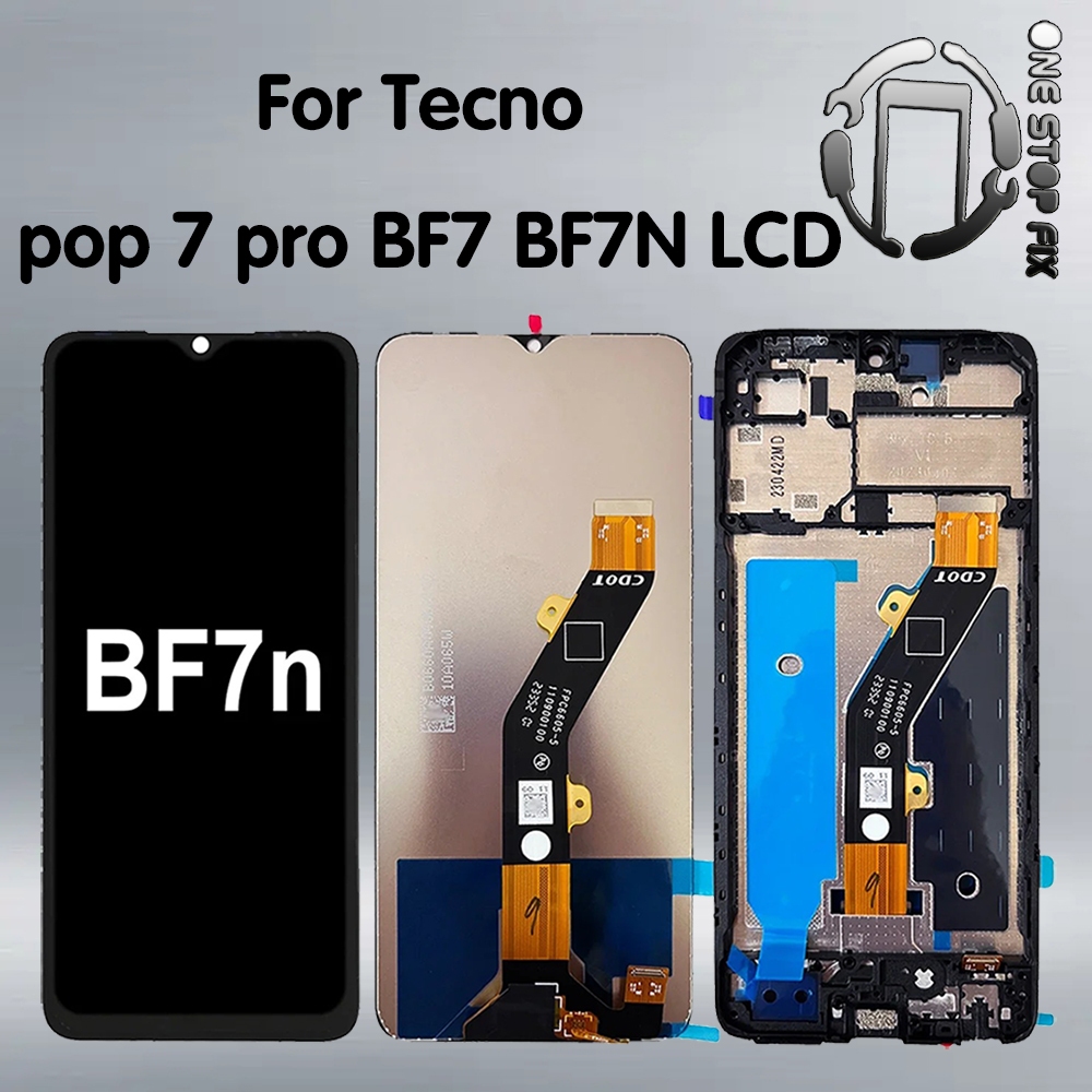 適用於 Tecno Pop 7 Pop7 BF6 BF7 LCD 顯示屏觸摸屏數字化儀面板組件更換 | 蝦皮購物
