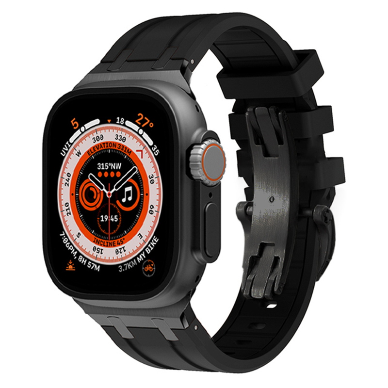 皇家橡樹AP矽膠錶帶 金屬蝴蝶扣表帶 適用Apple Watch Ultra 8代 7 6 se 40 41 44 45 | 蝦皮購物