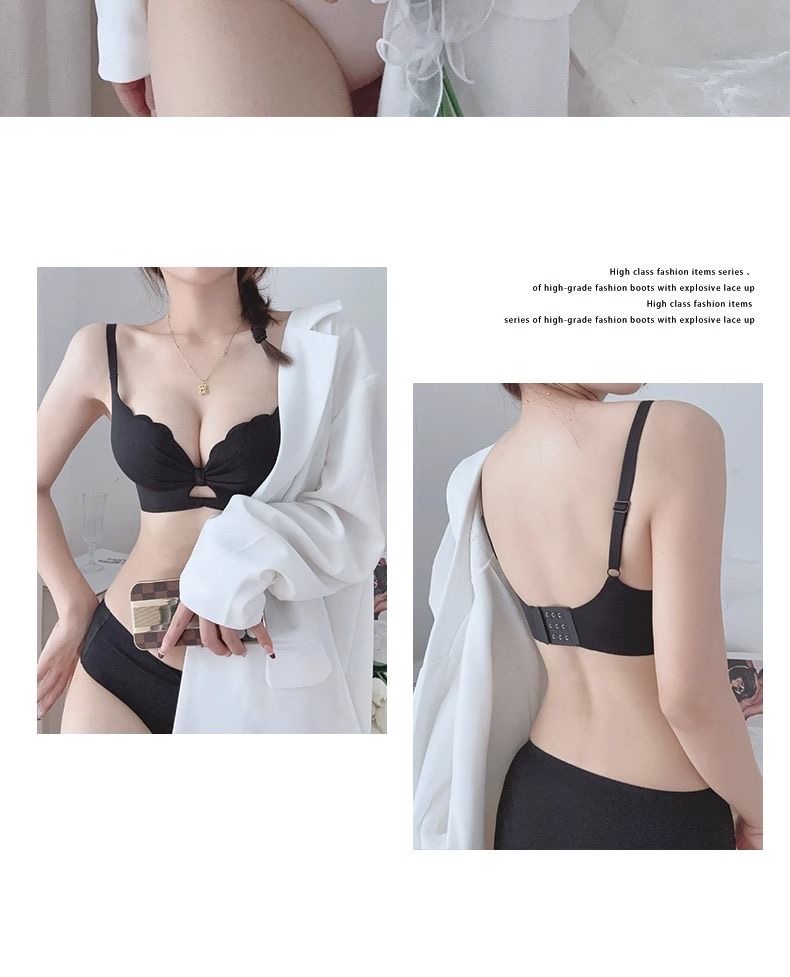 現貨 新增紅色！無痕內衣女小胸聚攏顯大無鋼圈調整型收副乳防下垂胸罩夏季套裝 | 蝦皮購物