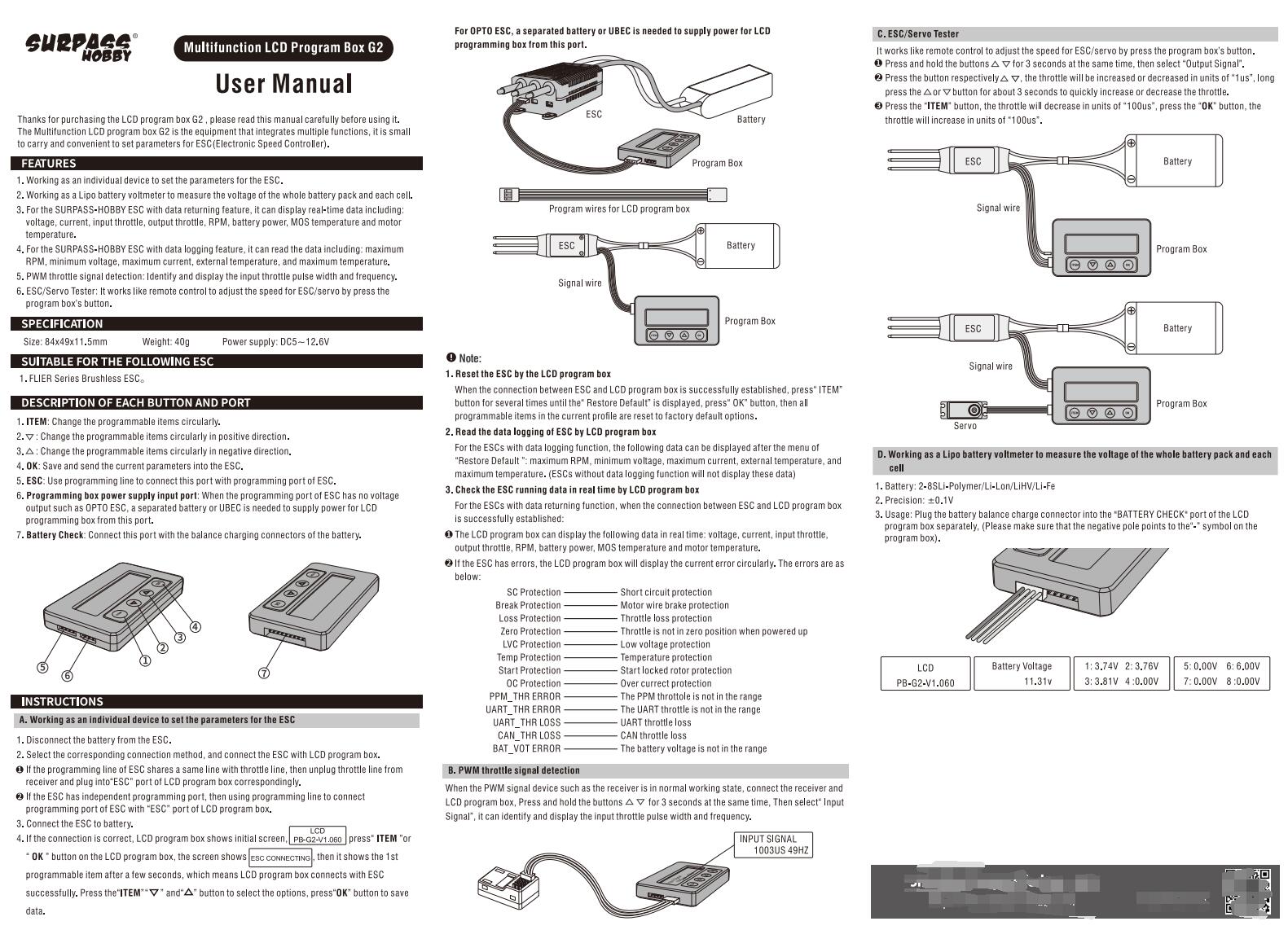 Surpass HOBBY Flier 20A 30A 40A 50A 60A 80A 100A 無刷 ESC 速度控制 | 蝦皮購物