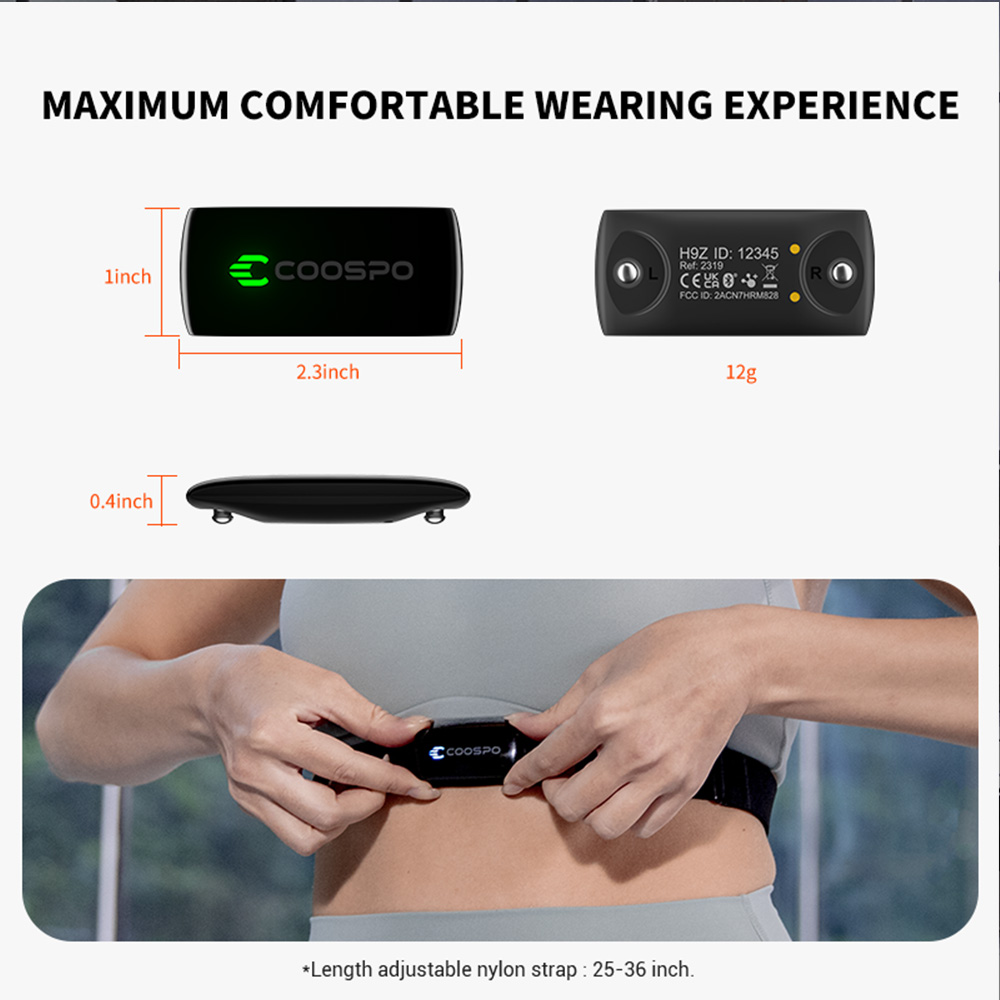 Coospo H9Z 心率監測器騎行胸帶 ANT+ 藍牙 IP67 心率傳感器兼容 GARMIN Bryton XOSS | 蝦皮購物