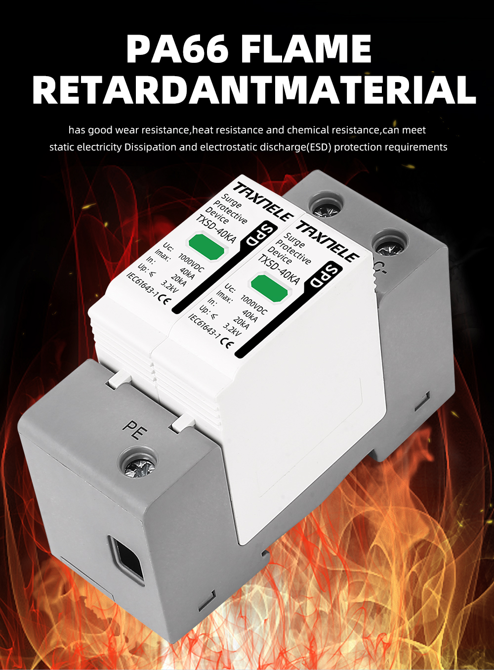 Taxnele DC SPD 600V 800V 1000V 2P 20KA 40KA 浪湧保護器太陽能光伏光伏避雷器 | 蝦皮購物