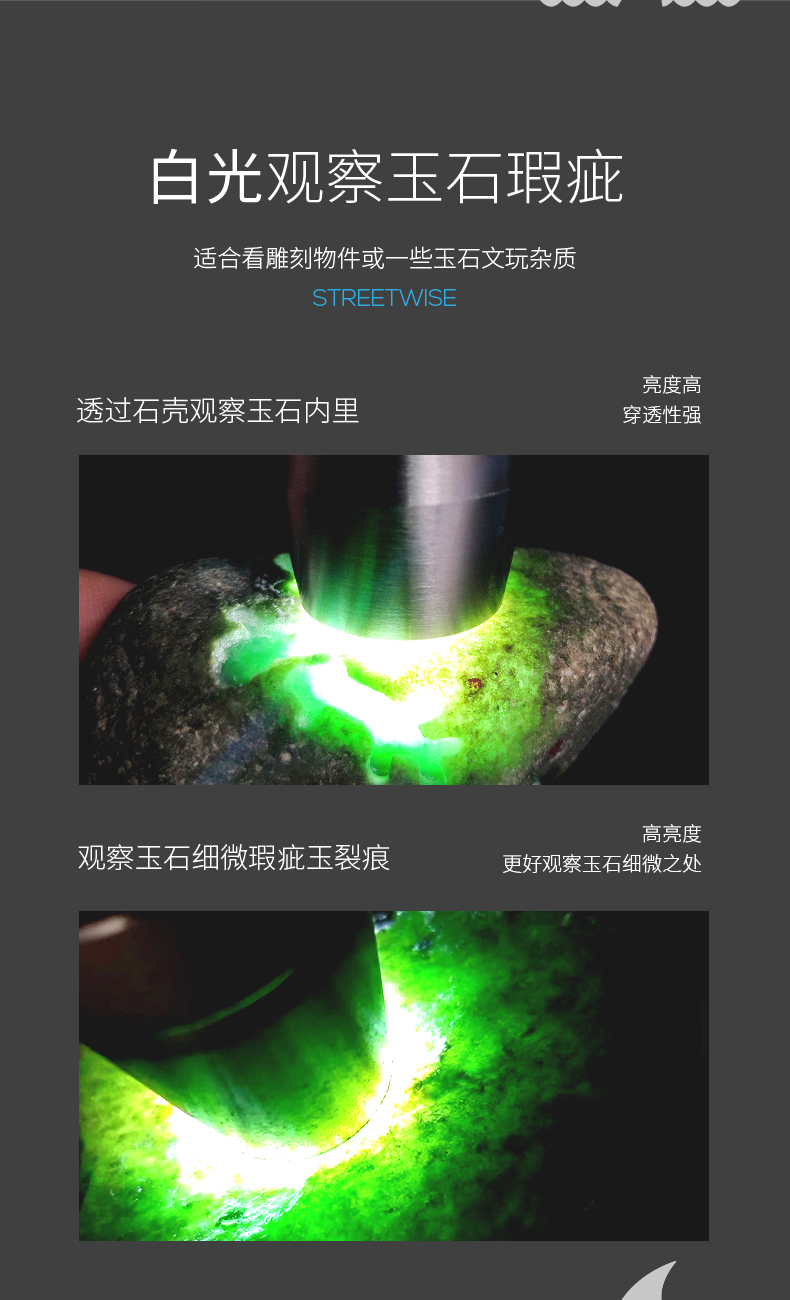 微笑鯊正品 Y157 玉石手電筒 強光照玉手電筒 黃白紫三光源 專業翡翠珠寶鑑定 小口徑超亮 驗鈔鑑寶鉴定專用手電筒 | 蝦皮購物