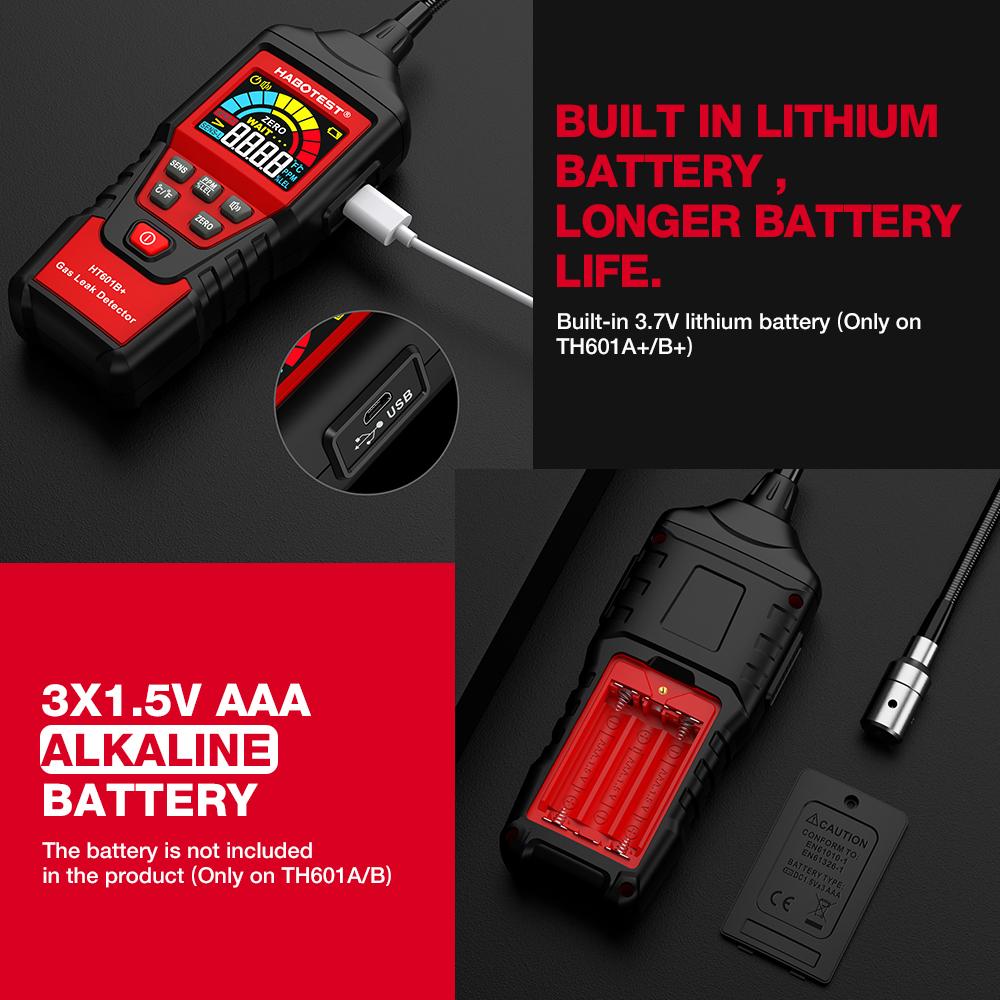 💥現貨！ 24小時內發出！Habotest HT601 氣體洩漏探測器 0-1000PPM可燃易燃氣體甲烷酒精瓦斯探測器 | 蝦皮購物