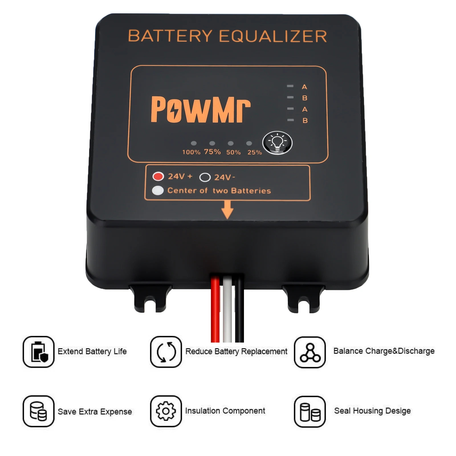 PowMr 電池均衡器 用於 2 X 12V 鉛酸 凝膠 AGM類型電池系統 N * 12V 電池均衡器 保持電池均衡 | 蝦皮購物