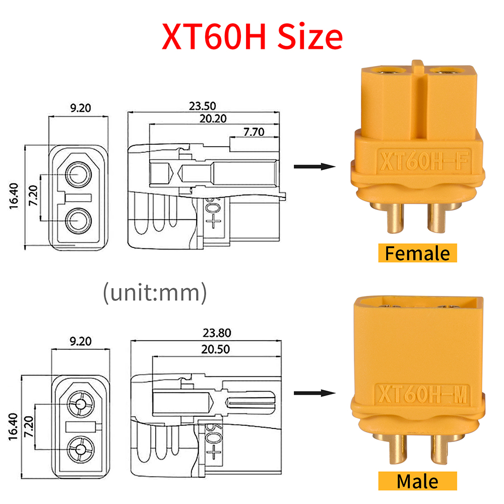 9imod XT60 XT30 XT90 T 插頭公母子彈頭連接器,用於 RC 鋰電池/5 對 | 蝦皮購物