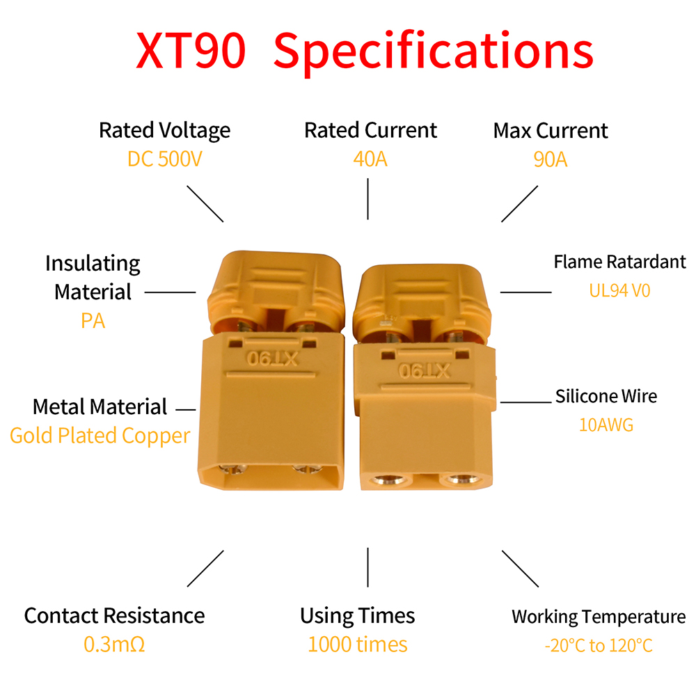 9imod XT60 XT30 XT90 T 插頭公母子彈頭連接器,用於 RC 鋰電池/5 對 | 蝦皮購物