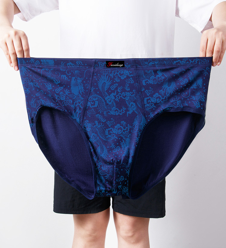 【8XL 大尺碼男士三角褲】本命年龍紋三角內褲 莫代爾寬鬆大尺碼內褲 加大尺碼高腰男生褲衩 | 蝦皮購物