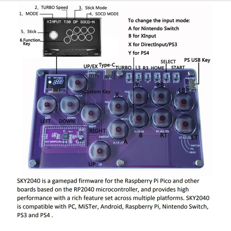 ⭐Fight Stick Arcade 操縱桿熱插拔編碼器控制器 Xinput/Dinput Mini Hitbox 控 | 蝦皮購物
