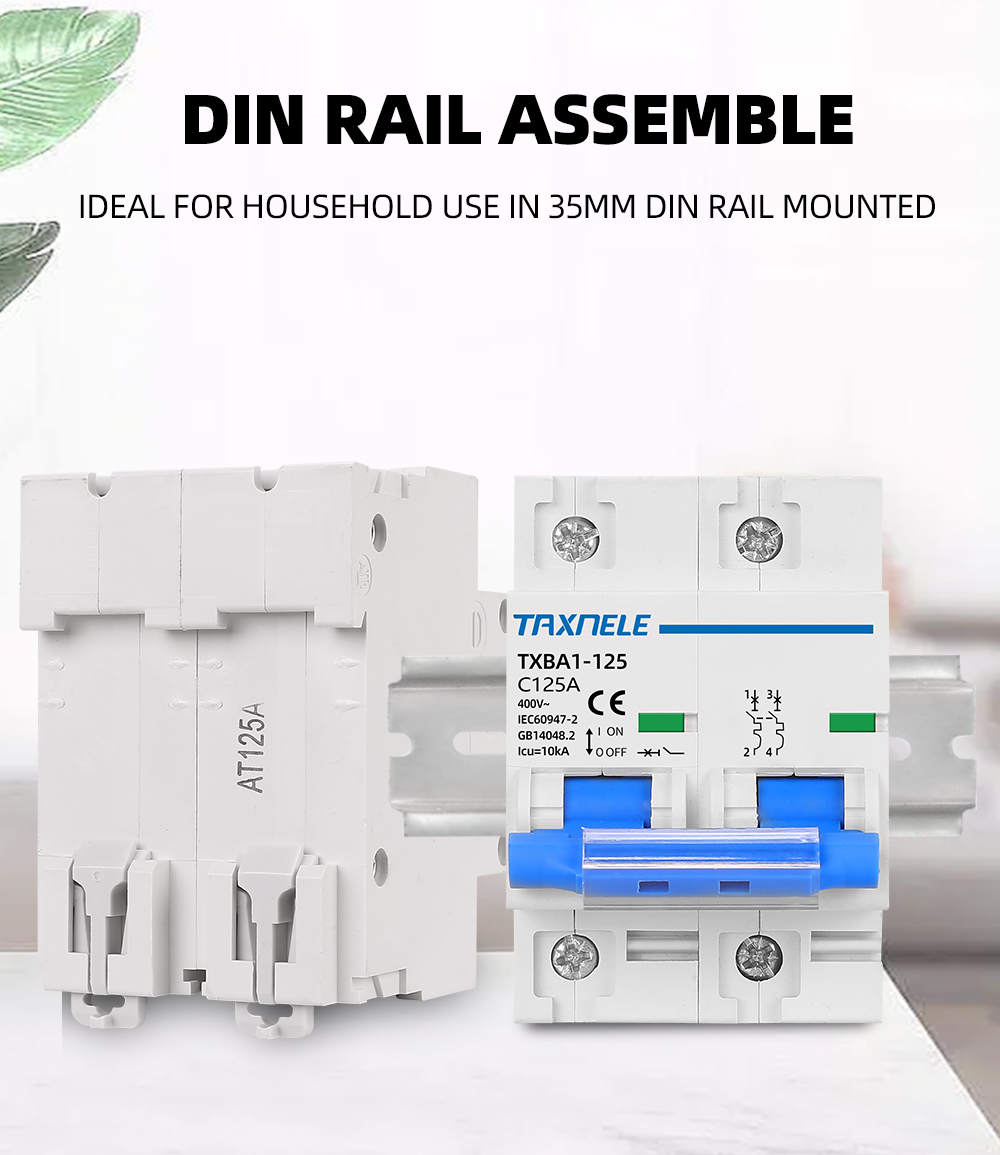 Taxnele 2P DC 600V 太陽能微型斷路器電池開關 125A 100A 80A AC DC MCB 用於光伏 | 蝦皮購物