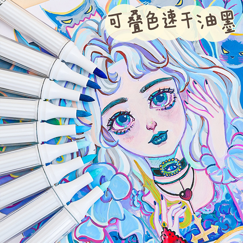 Ohaya | 63 色 languo 正品丙烯馬克筆 速乾軟頭繪畫水彩筆 不透色可疊色速乾 手帳筆 | 蝦皮購物