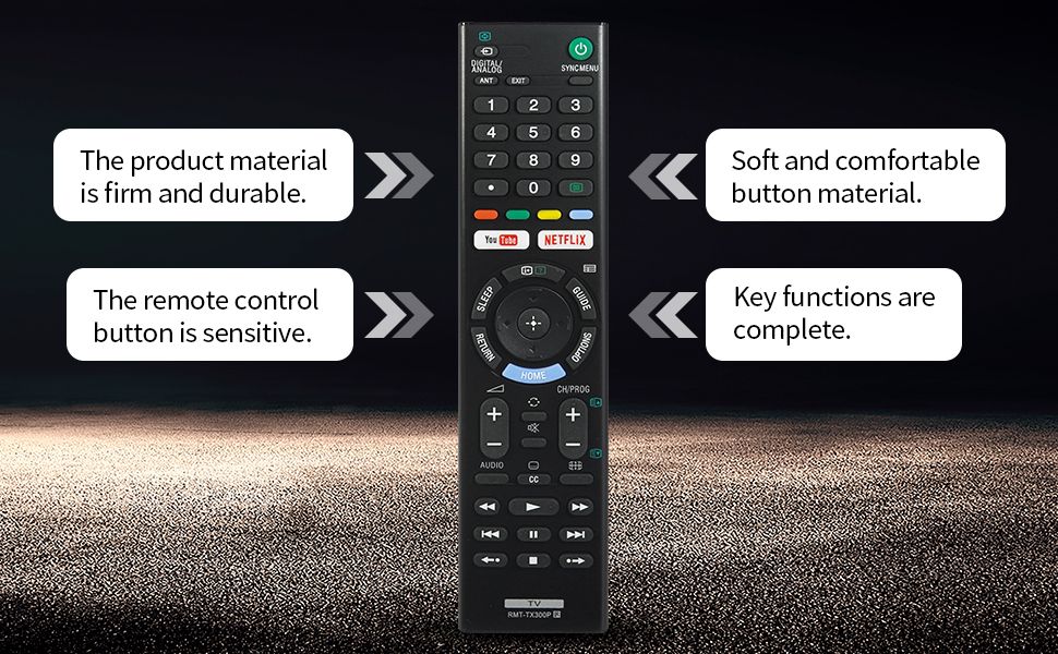 Rmt-tx300p 替換索尼電視遙控器,適用於索尼 BRAVIA 4K 智能電視(無語音功能) | 蝦皮購物
