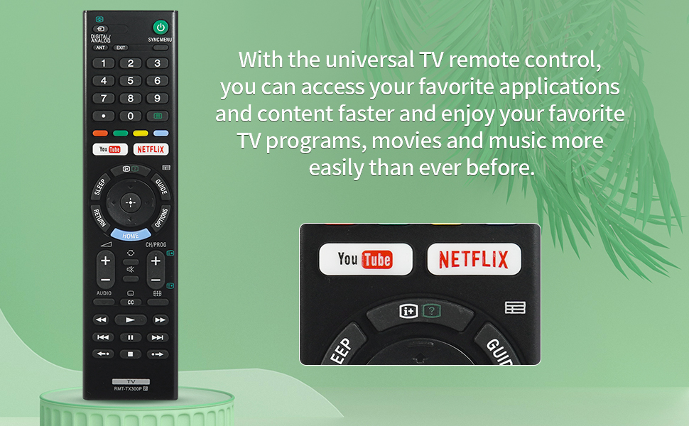 Rmt-tx300p 替換索尼電視遙控器,適用於索尼 BRAVIA 4K 智能電視(無語音功能) | 蝦皮購物