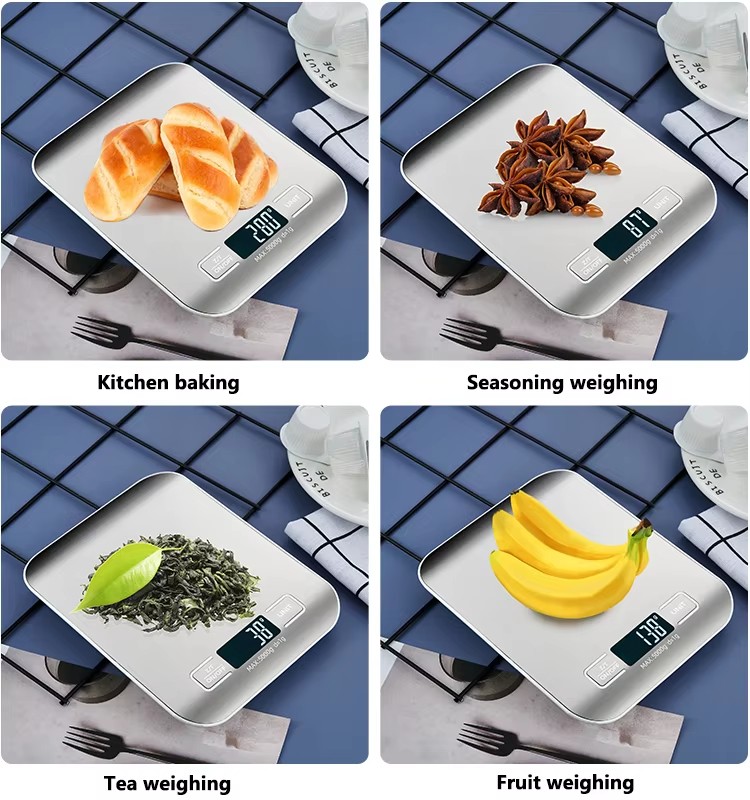 廚房不銹鋼秤精確數字秤 10kgX1g 測量配料食品部分秤,用於烘焙和烹飪(不含電池) | 蝦皮購物