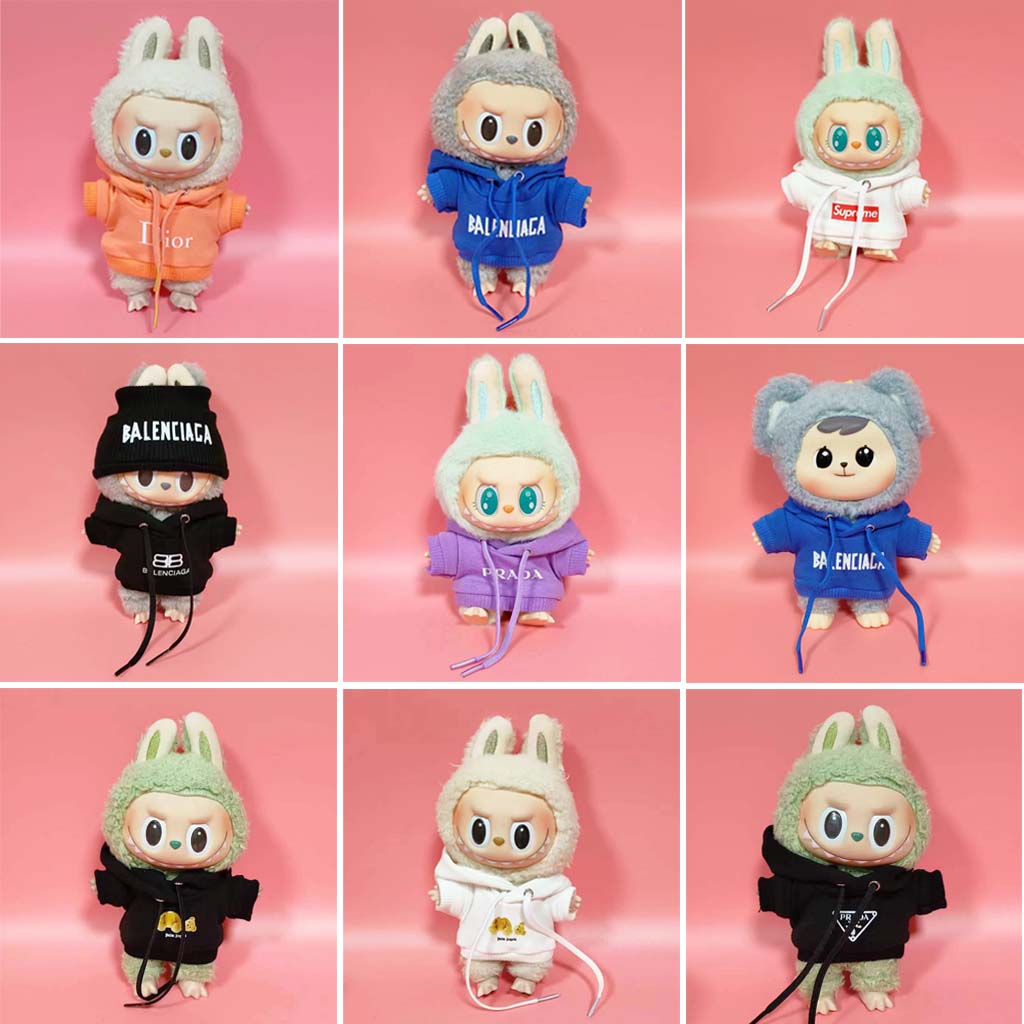 15cm 17cm Labubu 衣服 Labubu V1 V2 有座馬卡龍帽衫 Lilla 招財貓 Bao-ao 公仔 | 蝦皮購物