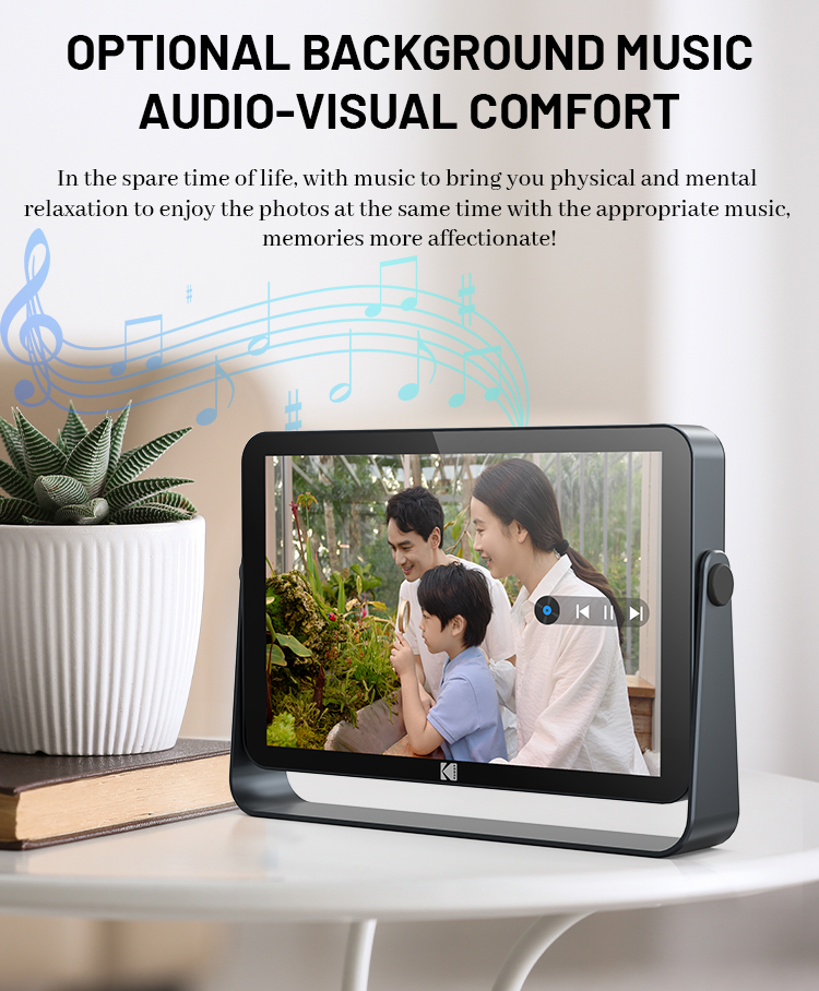 KODAK RWF-109數位相框10.1英寸高清電子相冊可充電觸屏式金屬外框智能雲相框照片頻道播放軟體 | 蝦皮購物