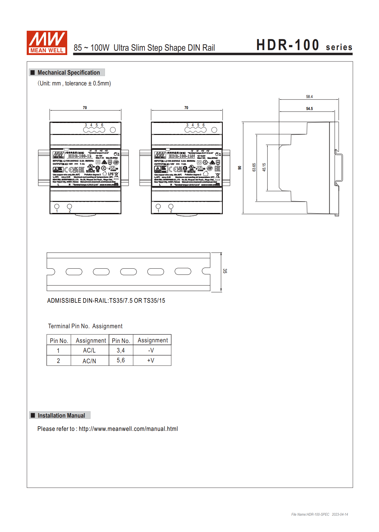 Mean WELL HDR-100-24 HDR-100-12 開關電源明緯直流電源 | 蝦皮購物