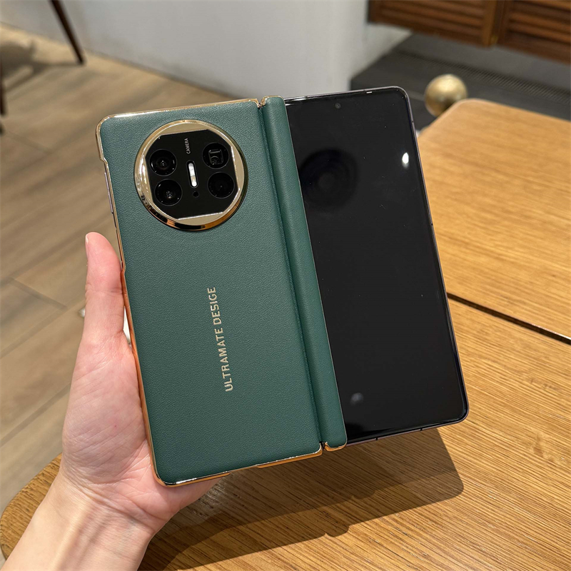 適用於華為 Mate X5 X3 的高級皮革鉸鏈盒可更改 Mate XT 外殼電鍍硬磨砂防指紋後蓋 | 蝦皮購物