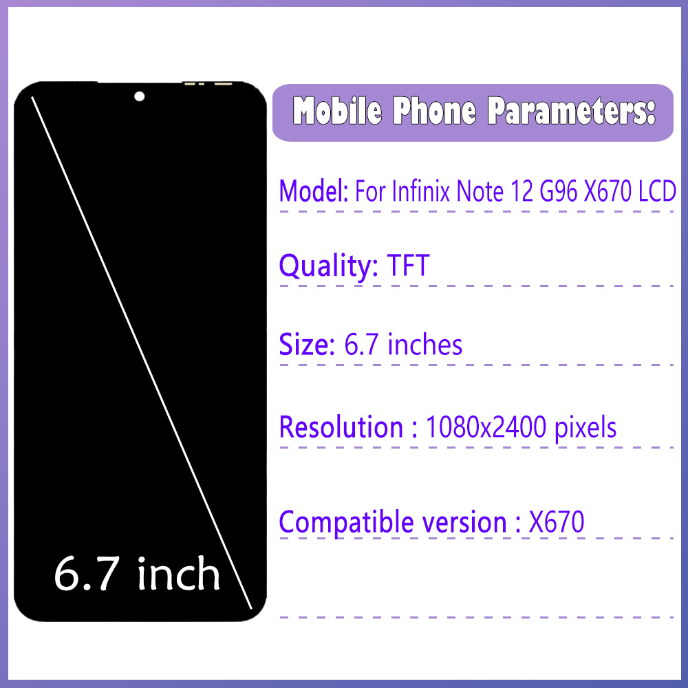 Oled / TFT 用於 Infinix Note 12 G96 X670 LCD 螢幕觸摸屏數字化儀組件 | 蝦皮購物