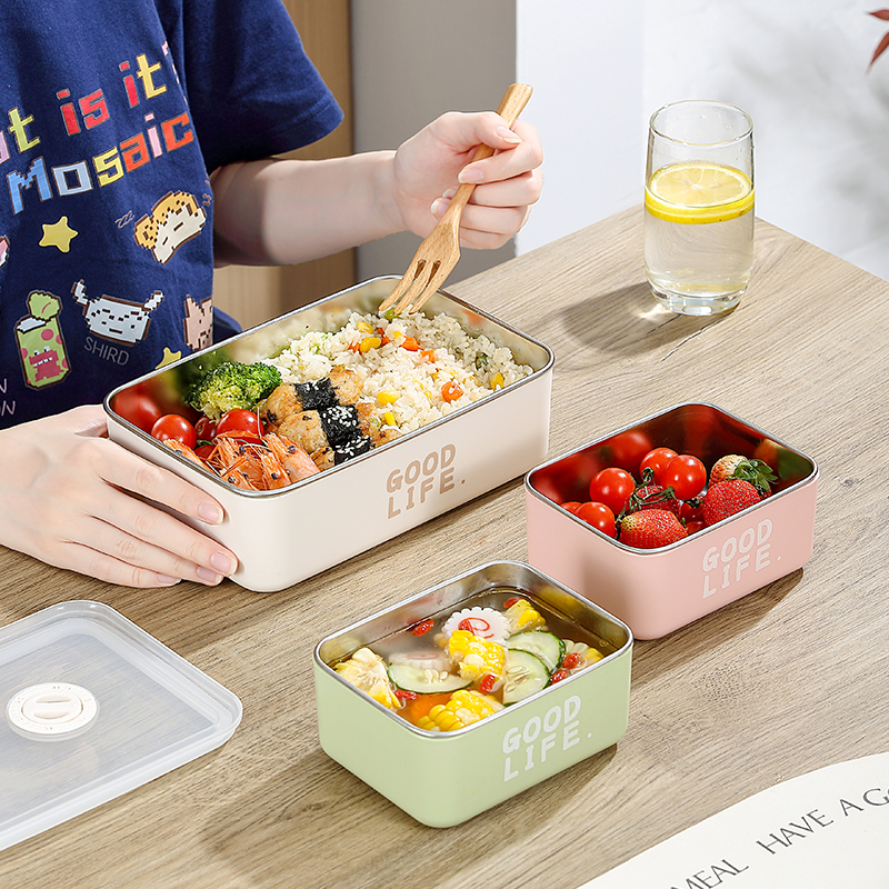 【現貨24h出】1650ml/600ml 保鮮盒 304不鏽鋼保鮮盒 食物分裝盒 午餐盒 防漏 便當盒 密封盒 野餐 露 | 蝦皮購物