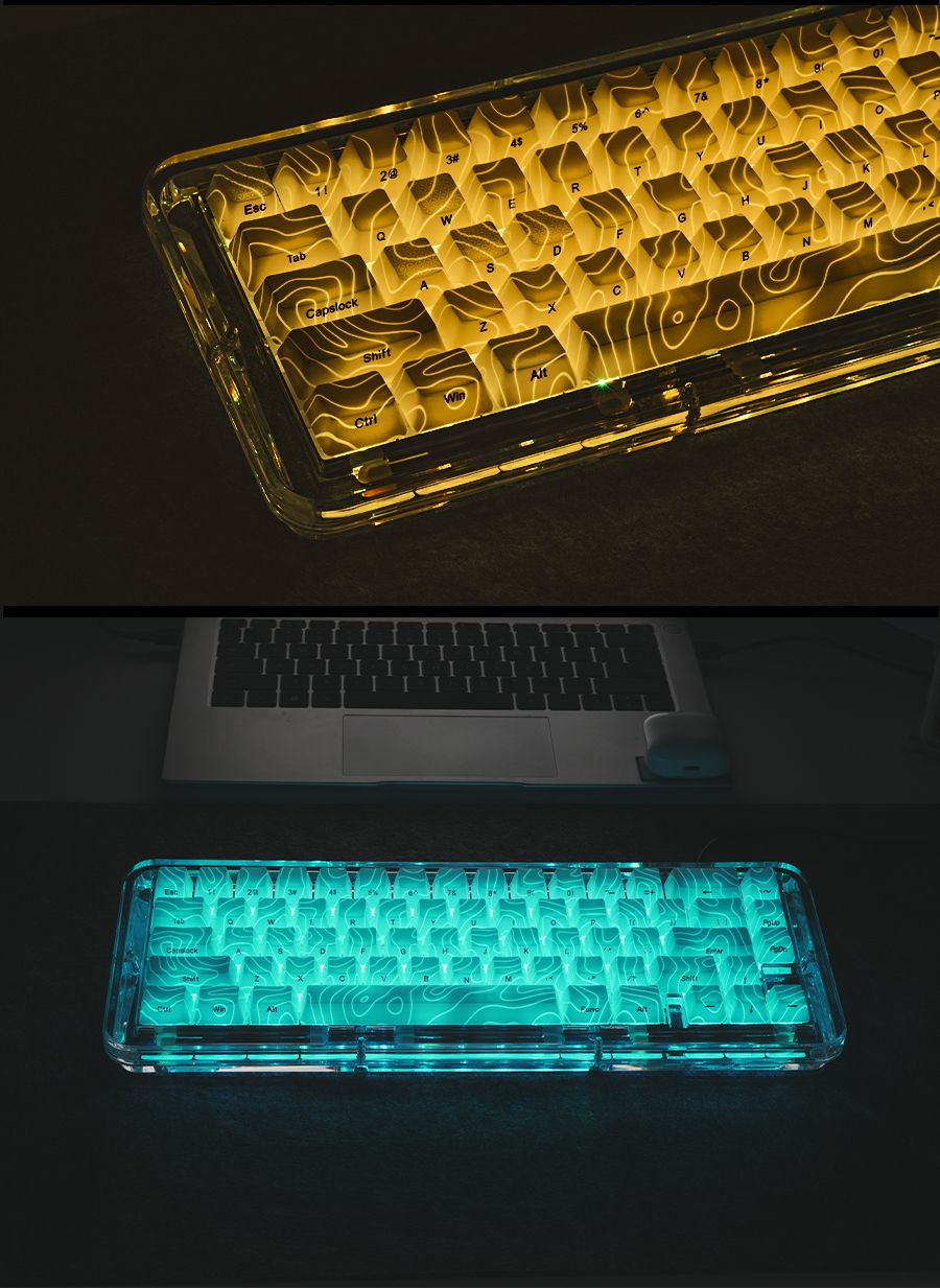 Womier 134 鍵黑色地形 V3 3.0 Dye-Sub Shine 通過鍵帽側面打印 PBT Cherry Pr | 蝦皮購物