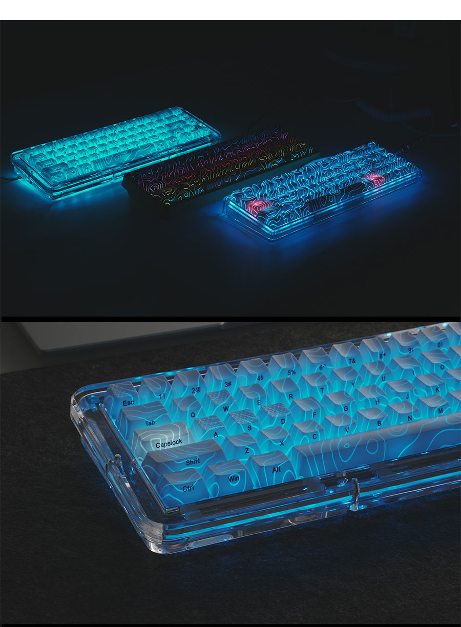 Womier 134 鍵黑色地形 V3 3.0 Dye-Sub Shine 通過鍵帽側面打印 PBT Cherry Pr | 蝦皮購物