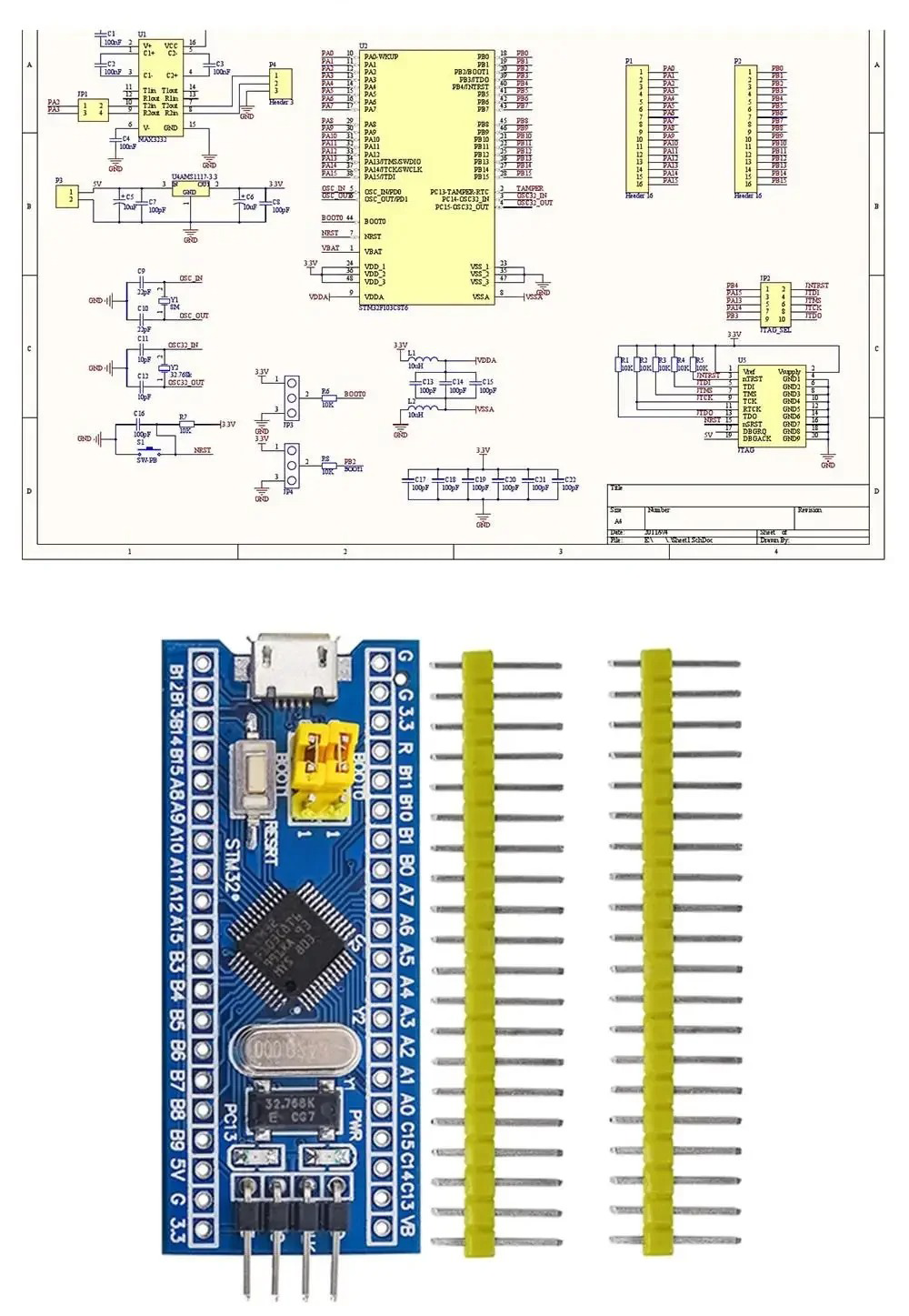 Stm32f411 ST-LINK V2下載編程器的STM32F103C8T6 最小系統開發板 STM32F401 ST | 蝦皮購物
