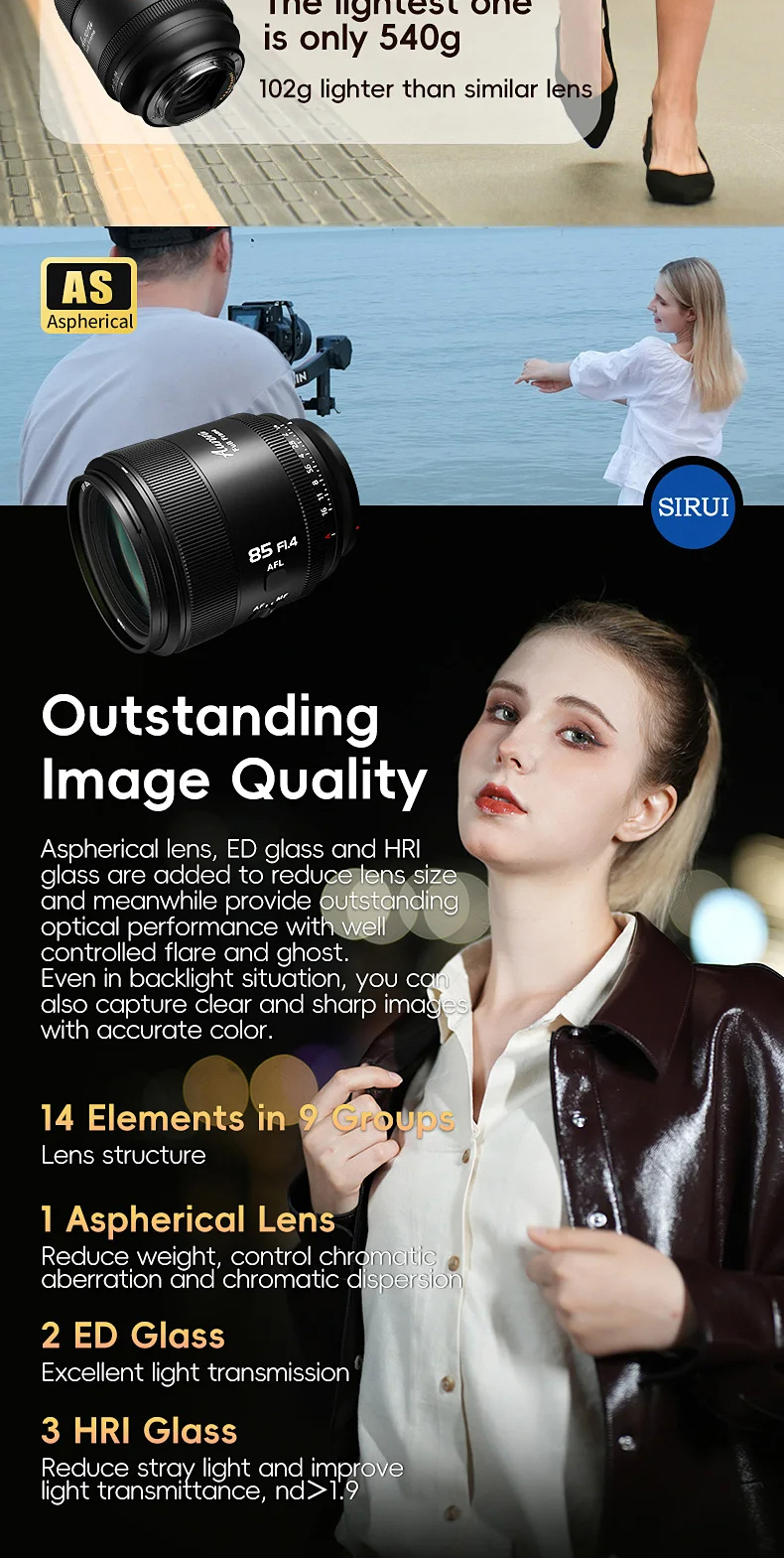 SIRUI 思銳 85mm f1.4 AURORA 全片幅自動鏡頭 曙光系列 適用於索尼FE 尼康Z 富士X | 蝦皮購物