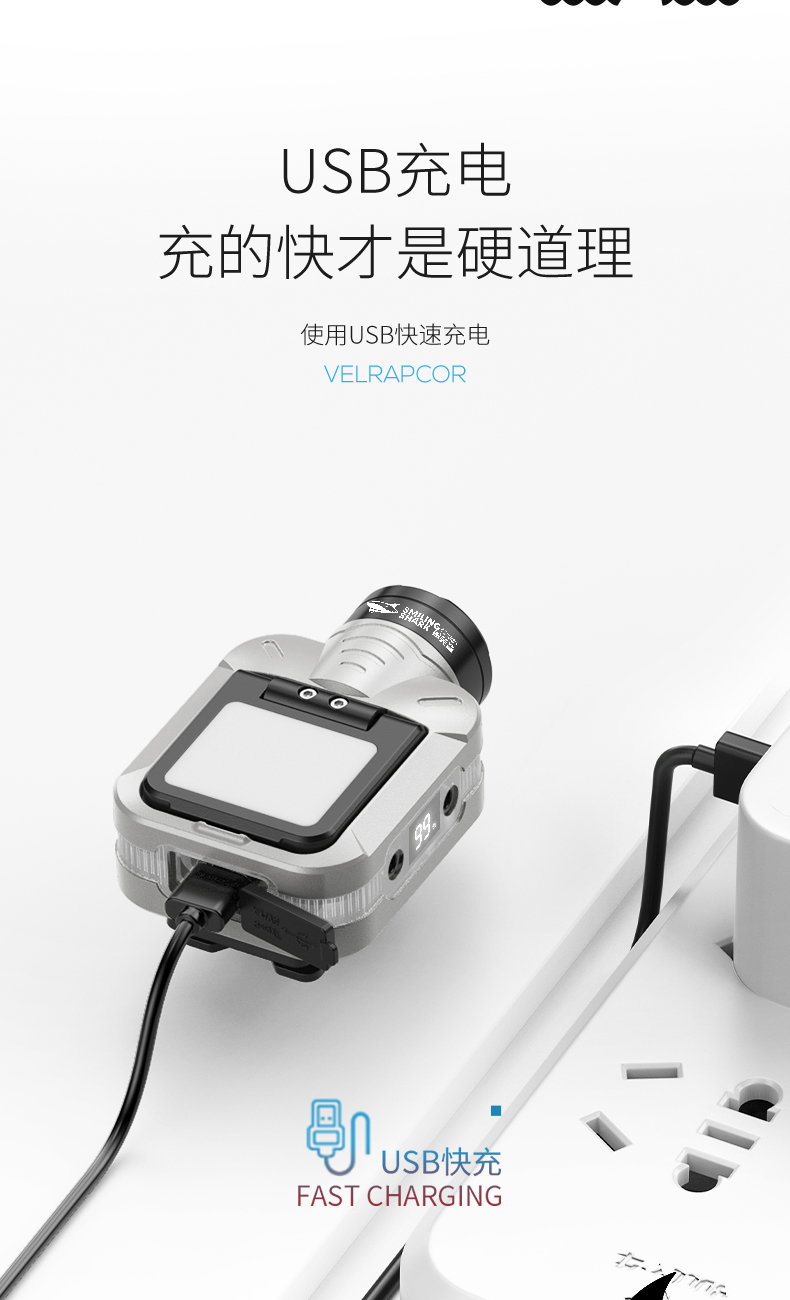 微笑鯊正品 TD0201 迷你強光頭燈 帽夾燈 可摺疊COB泛光頭燈 感應工作頭燈 白紅光5檔調焦Type-C充電 防水 | 蝦皮購物