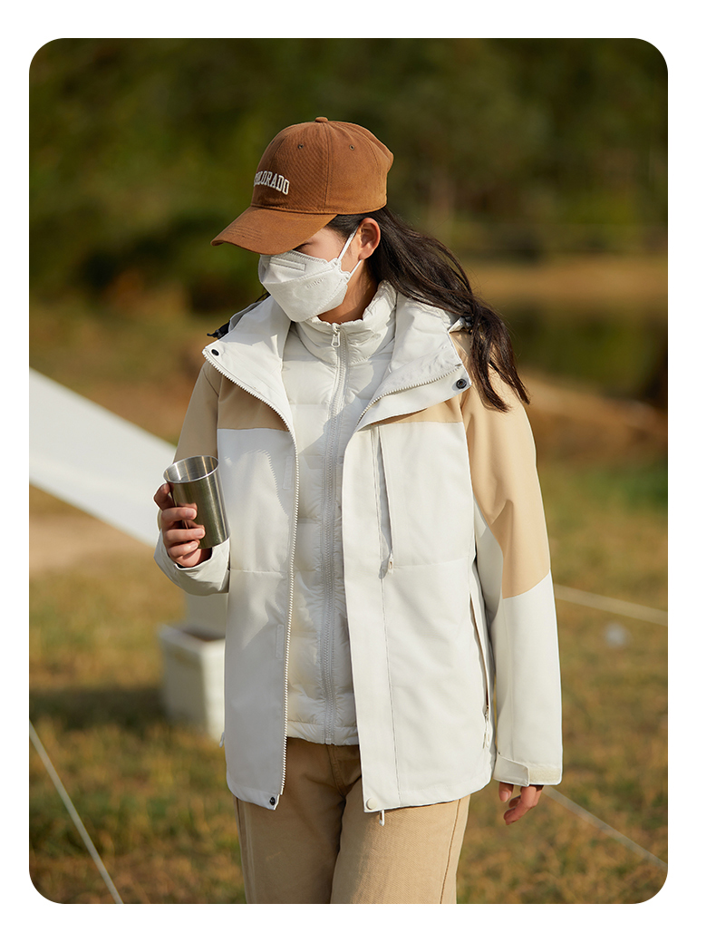 VOEVOE情侶羽絨衝鋒外套 90%白鴨絨 機能衝鋒衣三合一 防水防風防汙登山服 保暖冬季外套 山係戶外衝鋒衣 連帽外套 | 蝦皮購物