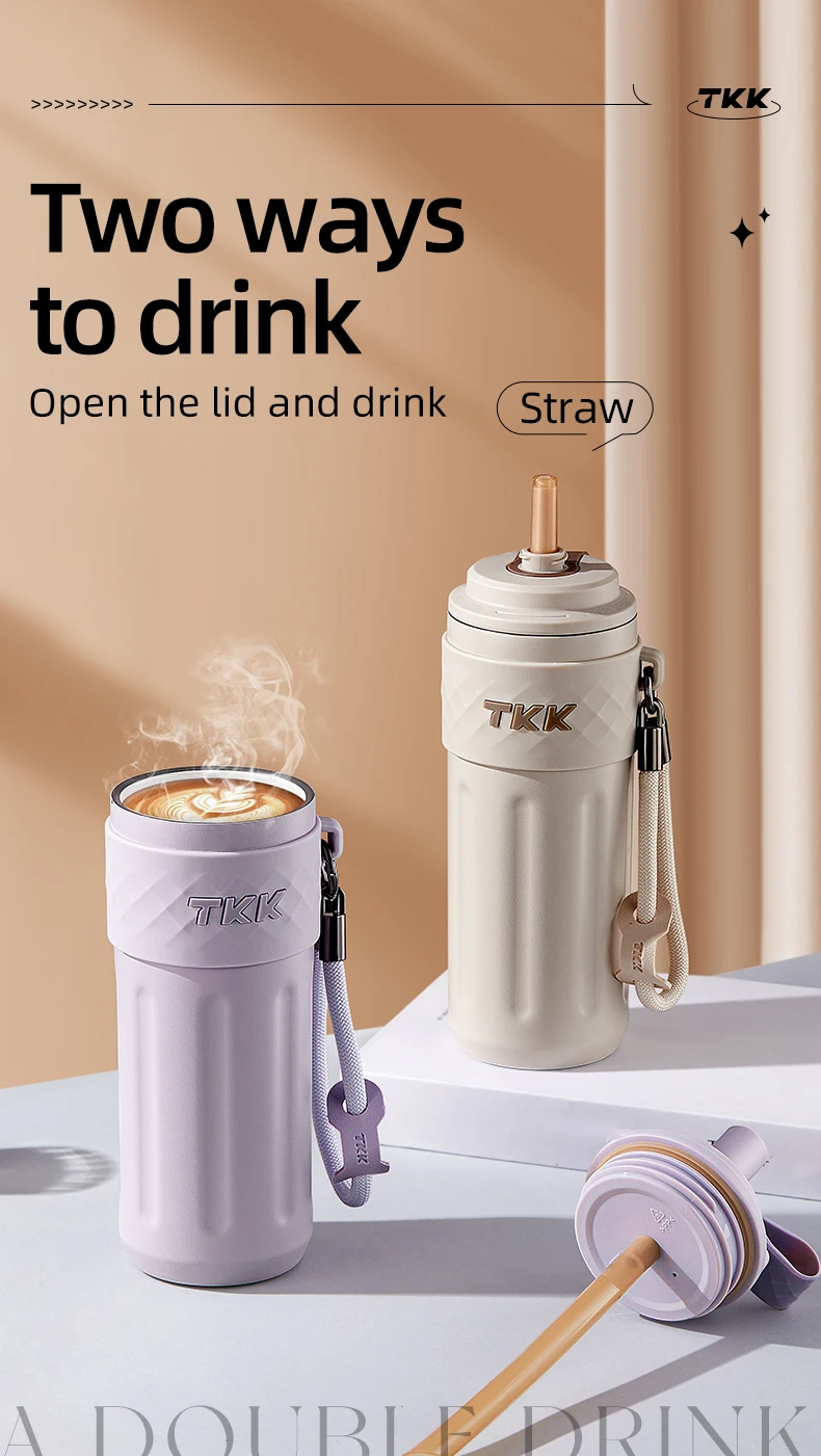 Tkk 500ml SUS316不鏽鋼保溫杯內膽陶瓷塗層真空杯,帶吸管保溫壺,茶葉分離器防漏便攜保溫水壺 | 蝦皮購物