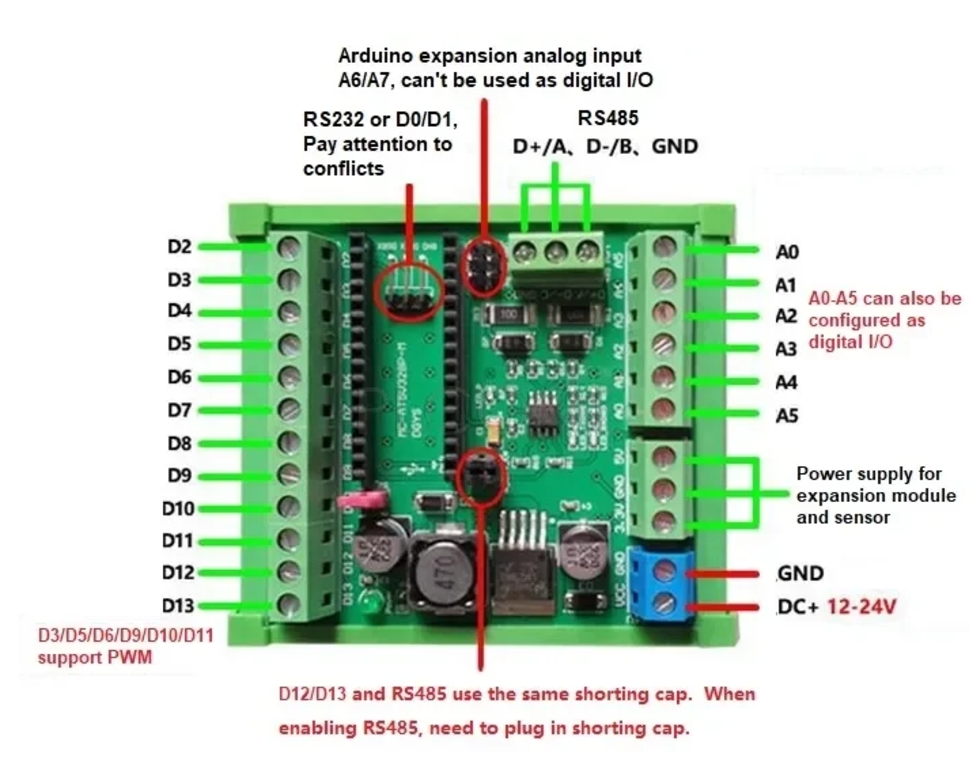用於 Arduino Nano ATMEGA328P 的 MCU 控制器板開發板套件 RS485 Modbus | 蝦皮購物