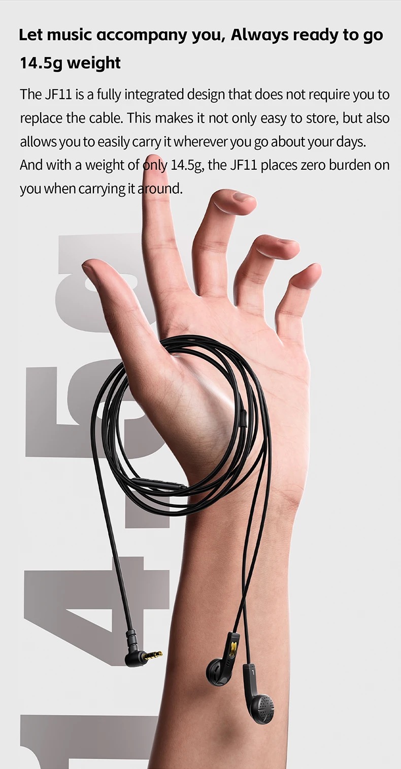 Jadeaudio/fiio JF11 U 型 HIFI 遊戲耳塞 14.2mm 動態驅動器有線耳機低音耳機 | 蝦皮購物