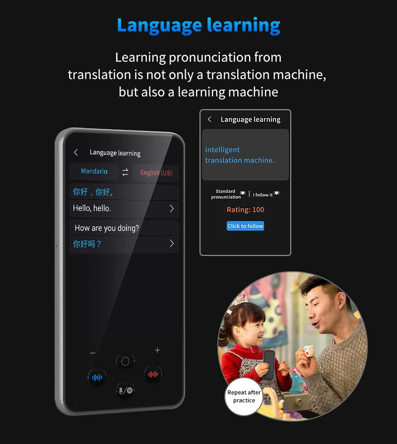 S85 Pro便攜式音頻翻譯138種語言智能錄音19個離線實時聊天GPT AI語音照片組翻譯 | 蝦皮購物